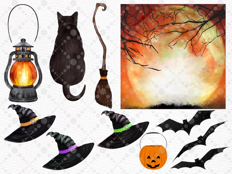 Halloween Clipart: witches Clipart Witches With | Etsy