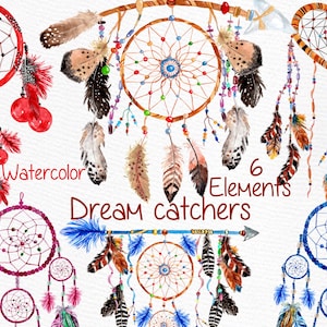 Dreamcatchers Clipart: "tribal Clipart" Dream Catcher Watercolor Tribal ...