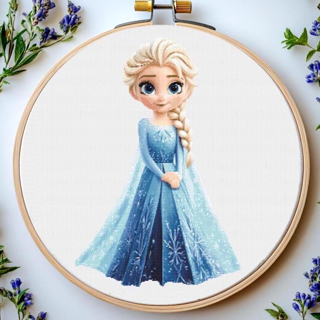 Patrón de punto de cruz de Elsa: Bordado de la Princesa Frozen (PDF ...