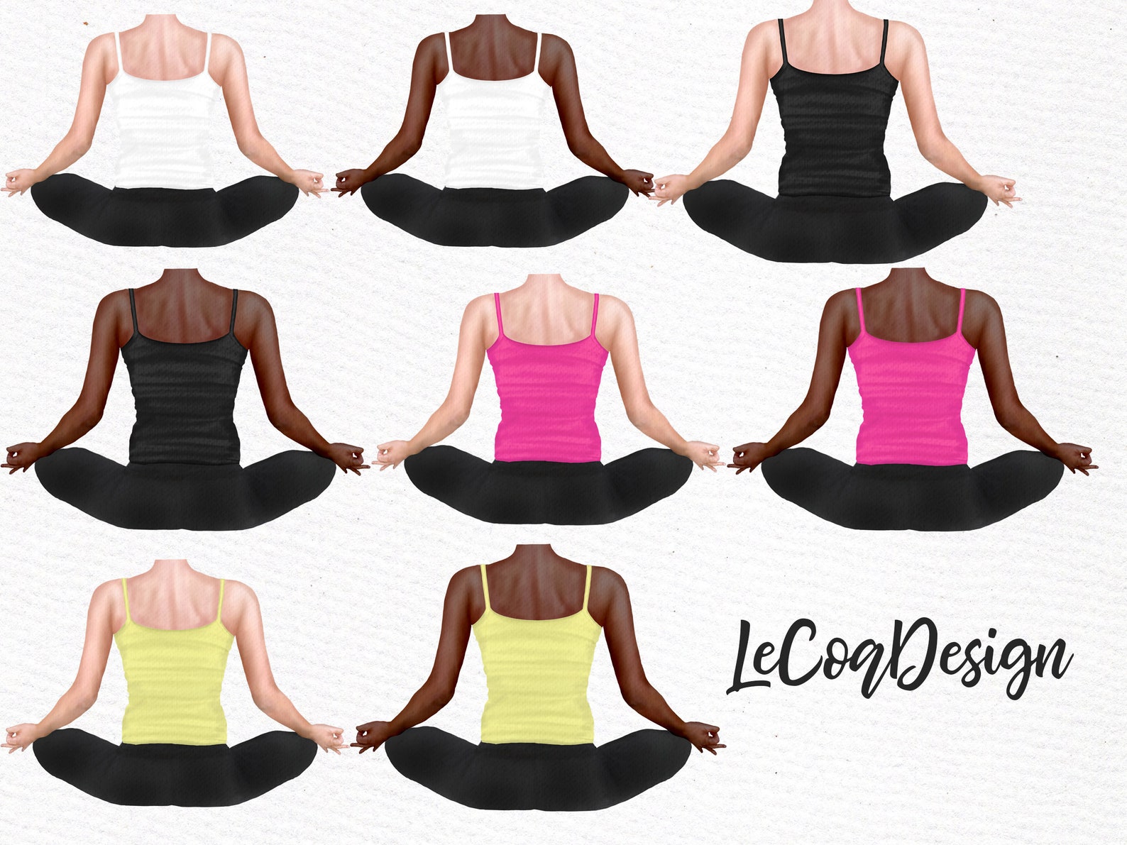 Yoga Girls Clipart: fitness GIRLS Clipart Yoga - Etsy