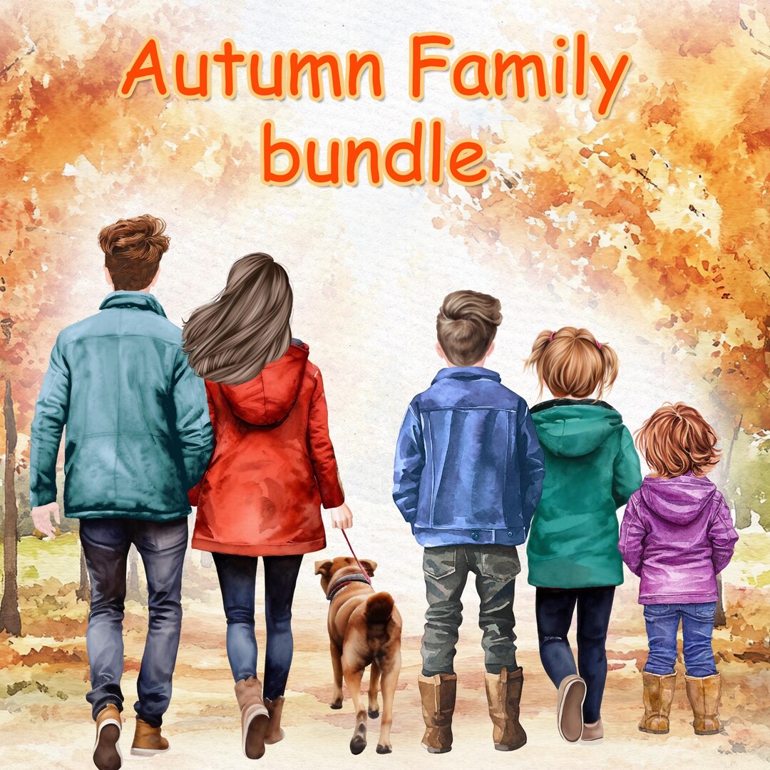Family Clipart Bundle: "autumn FAMILY Clipart" Fall Clipart Hello Fall ...