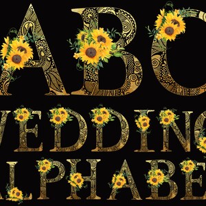 Floral Alphabet Clipart: "gold Alphabet" Mandala Alphabet Wedding ...