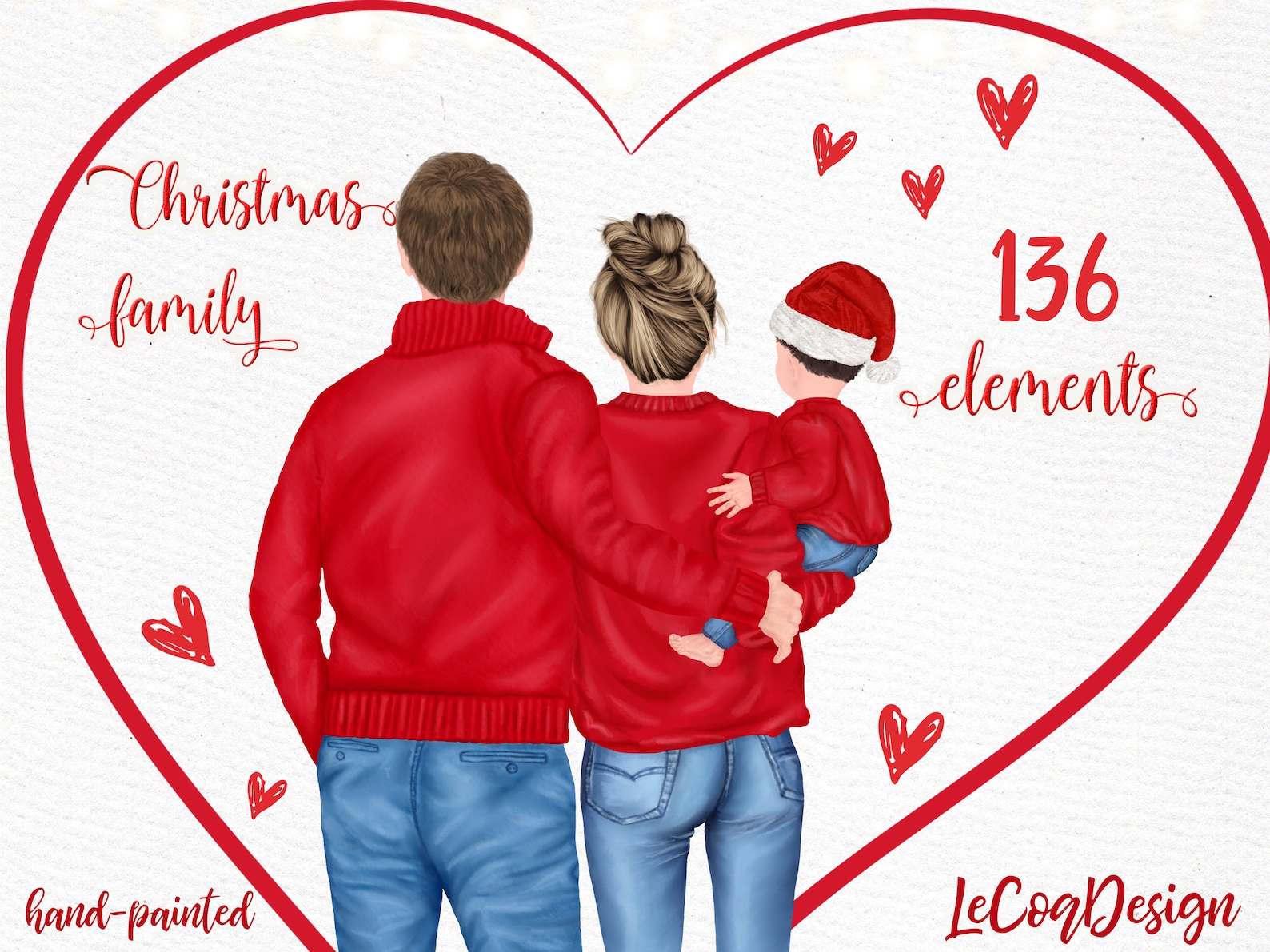 Christmas Clipart: family Clipart Winter Family - Etsy