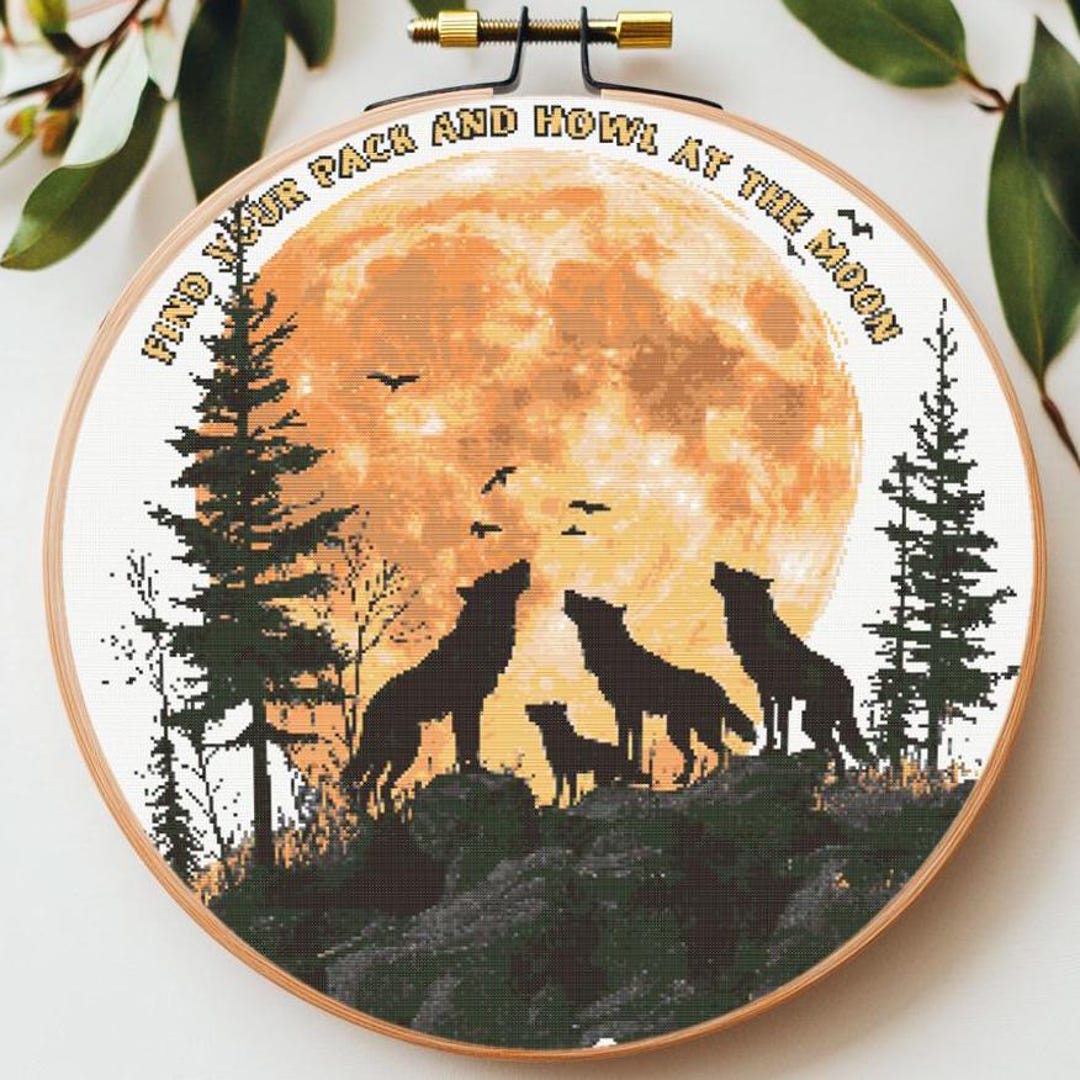 Wolf Cross Stitch Pattern Pdf: "howling WOLF Pattern" Animal Cross ...