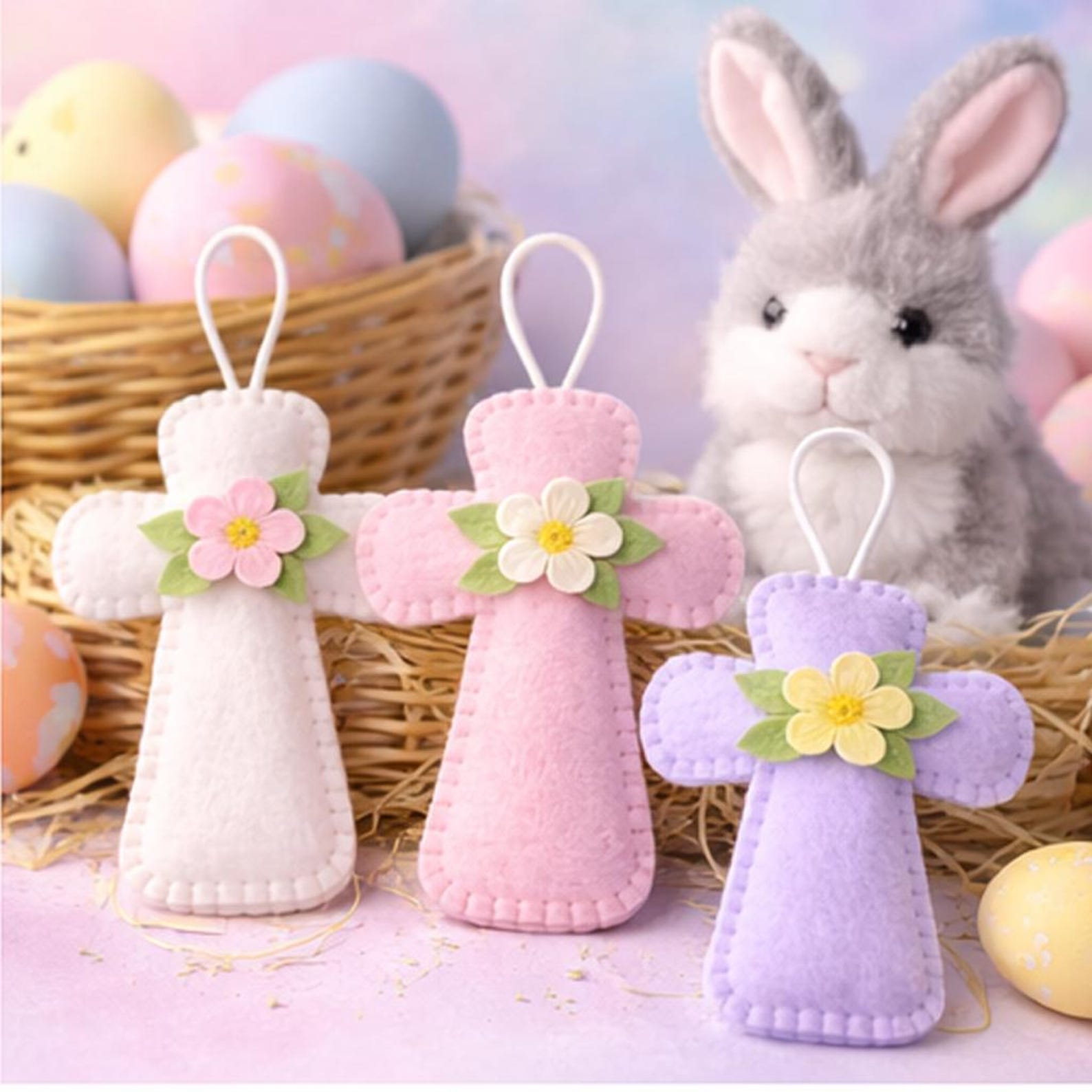 Easter Felt Sewing Pattern Bundle | PDF DIY Ornament Patterns | Bunny ...