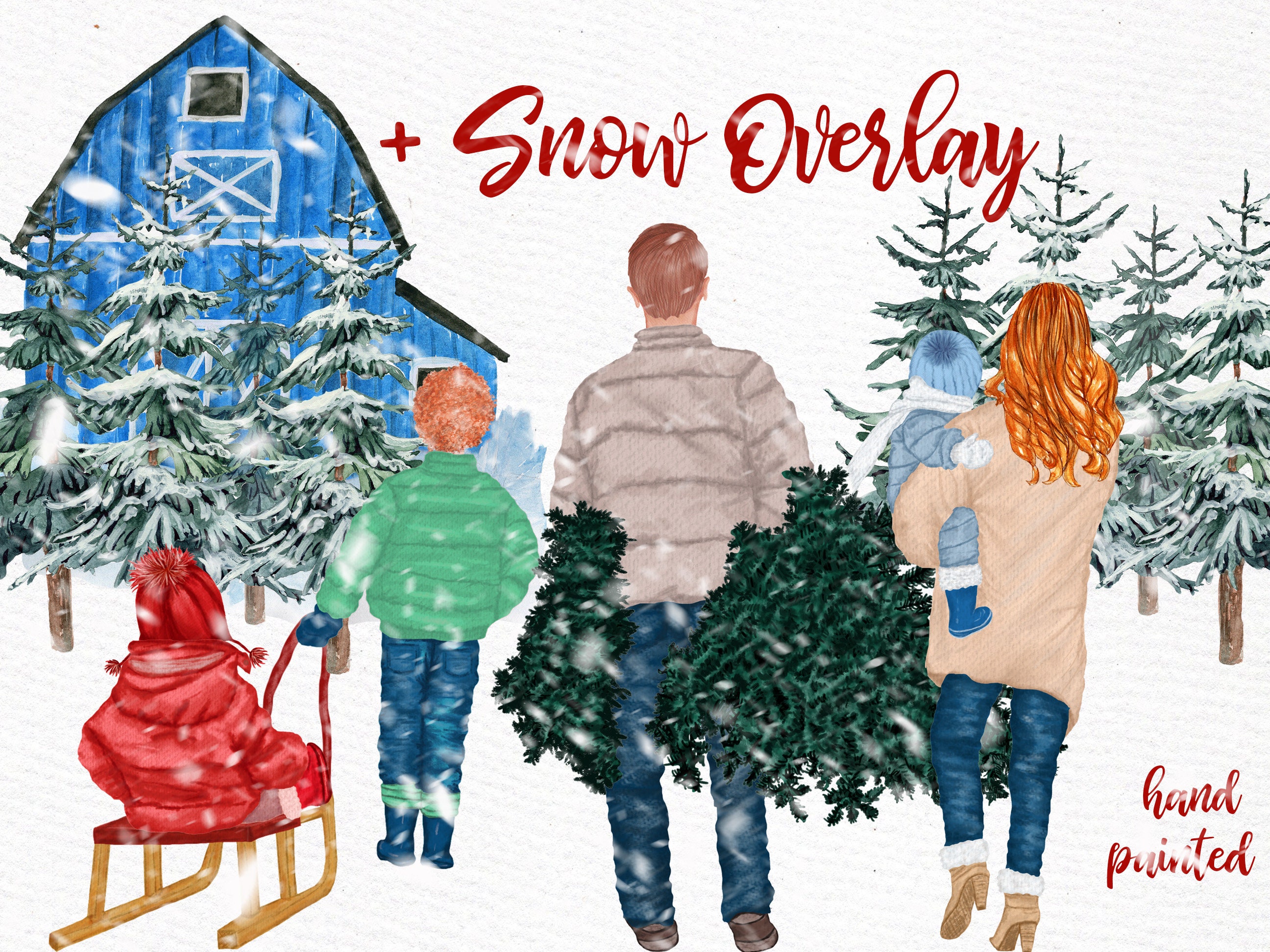 Christmas clipart: FAMILY CLIPART Winter family | Etsy