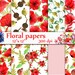 Gold Mint Digital Papers: floral DIGITAL Paper Gold Patterns Floral ...