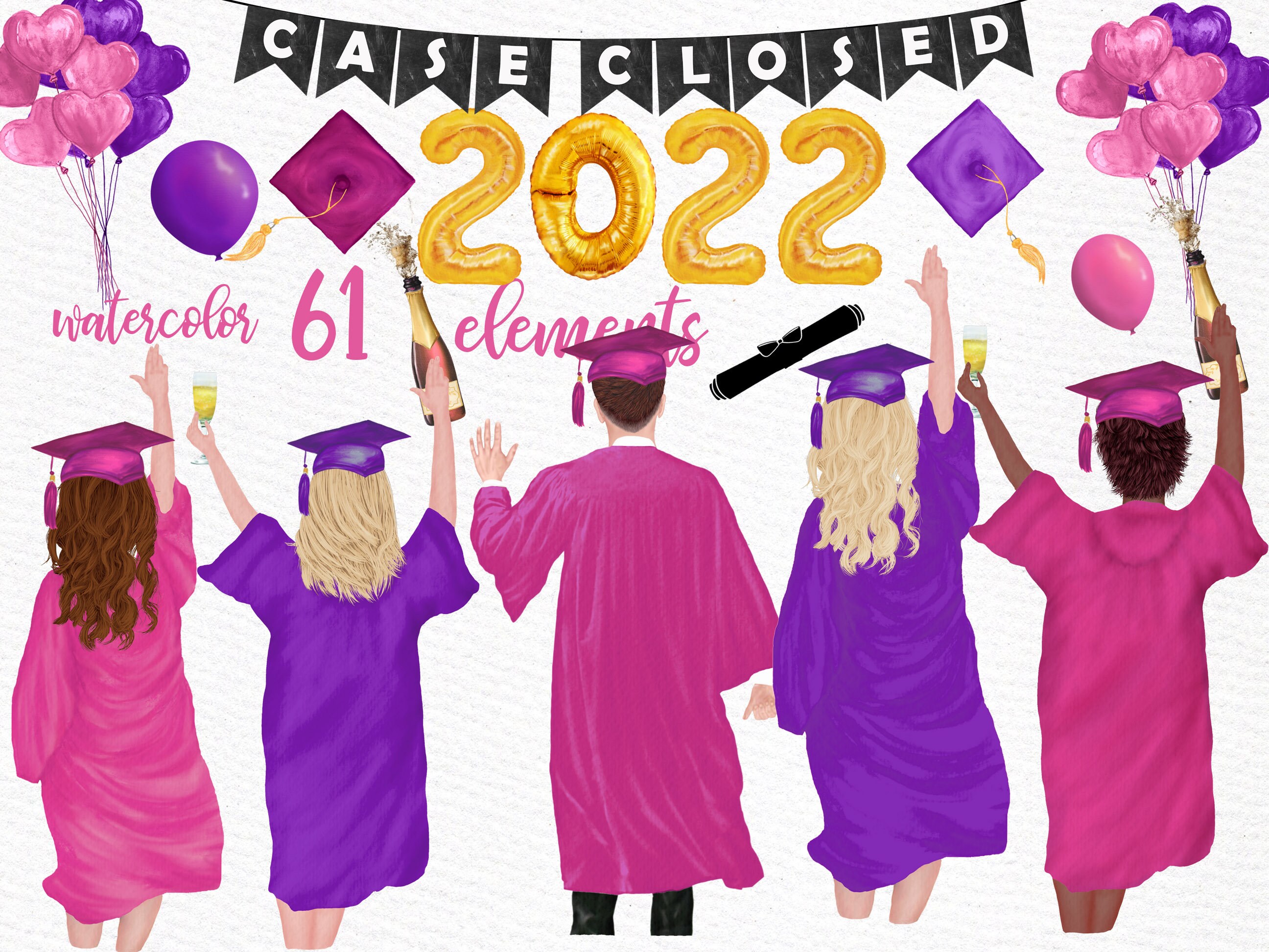 Graduation Clipart: graduating Students Graduate - Etsy