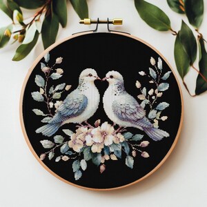 Two Doves Cross Stitch Pattern: Love & Peace (PDF Pattern) - Etsy