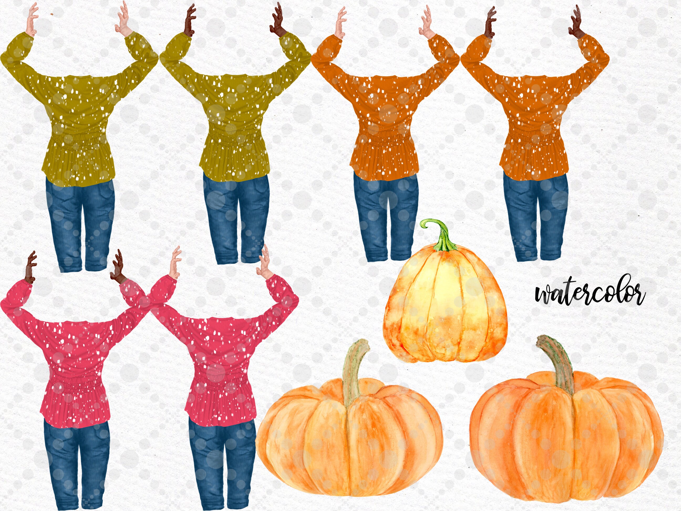 Autumn clipart: BEST FRIENDS CLIPART Pumpkin patch | Etsy