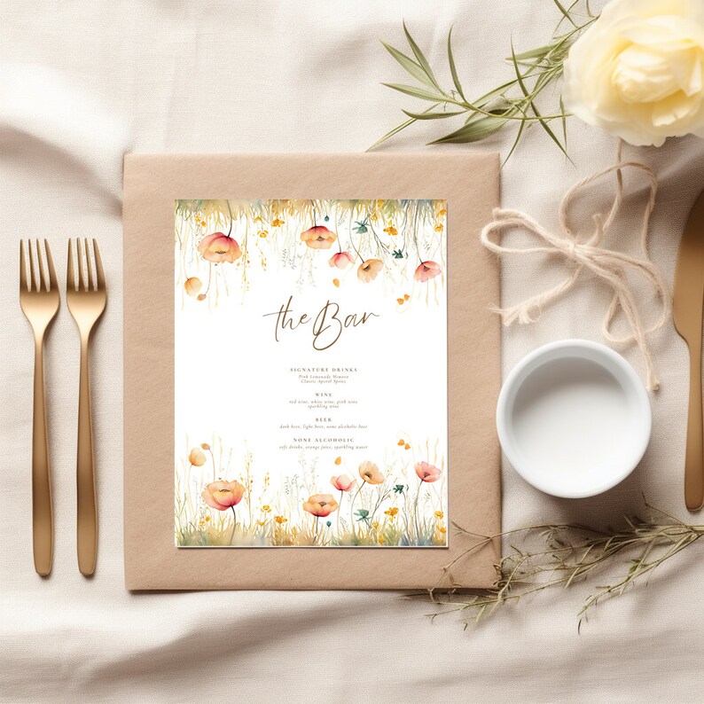 Watercolor Meadow Floral Borders Clipart (PNG Digital Download) - Etsy