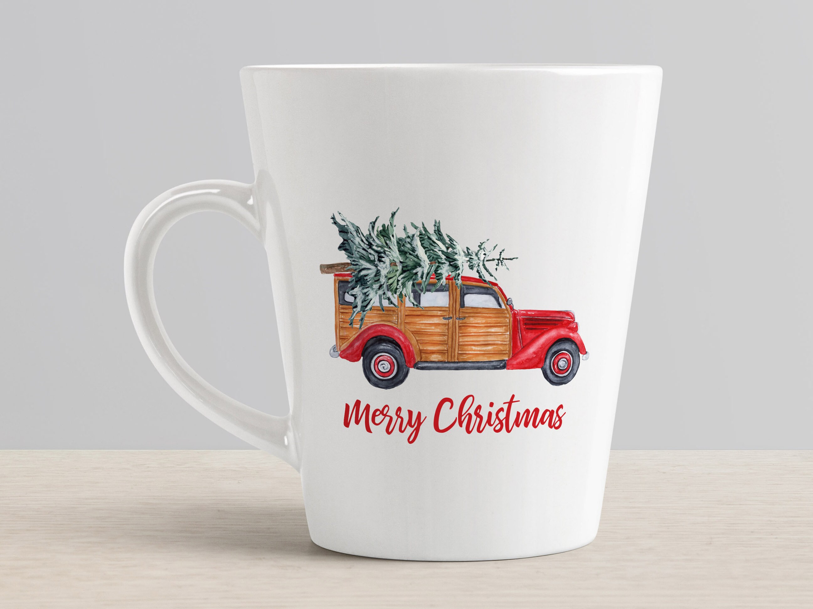 Watercolor Christmas Vintage Car Clipart: christmas - Etsy