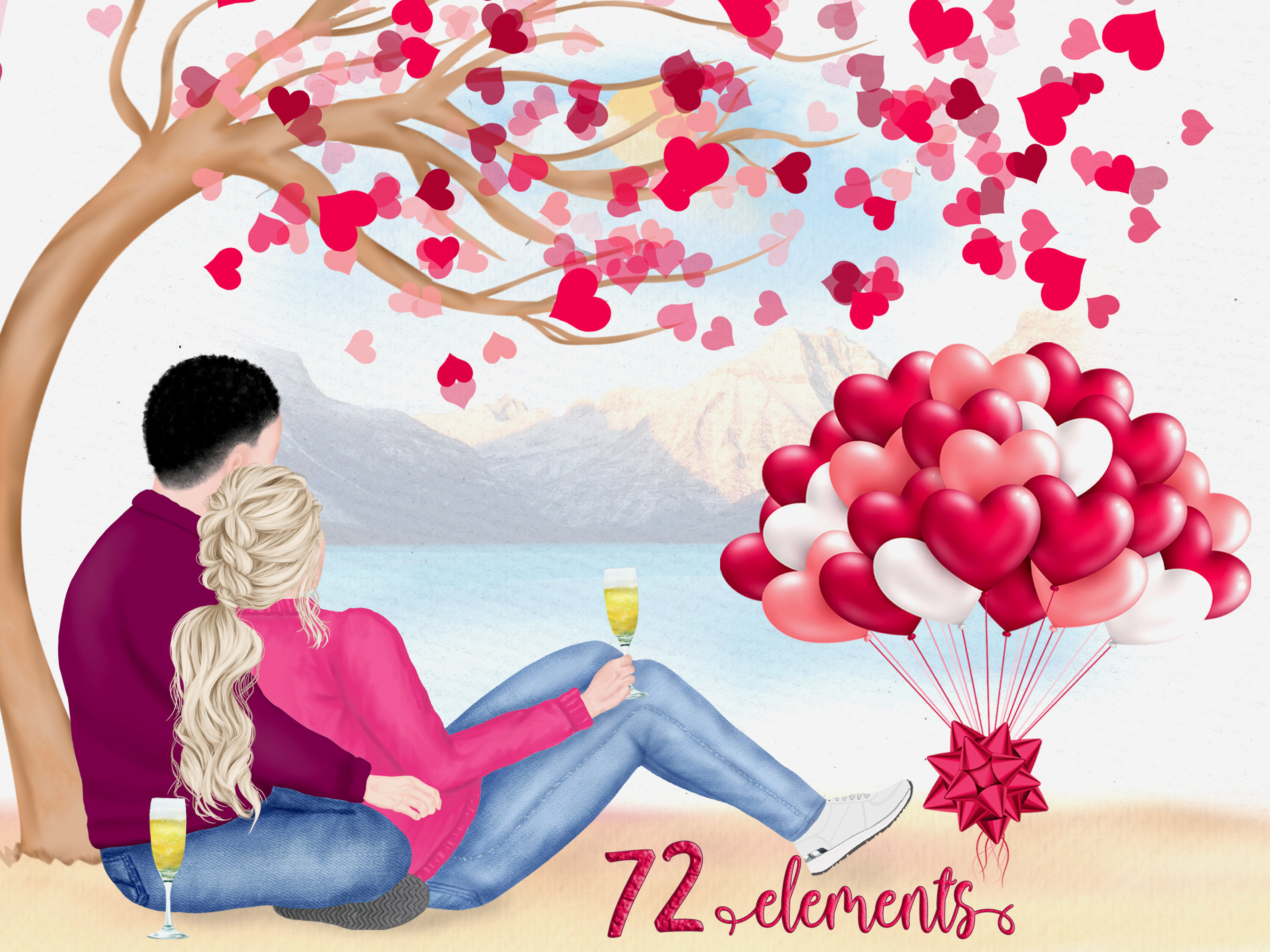 Valentine Couples Clipart: VALENTINE'S DAY Clipart - Etsy