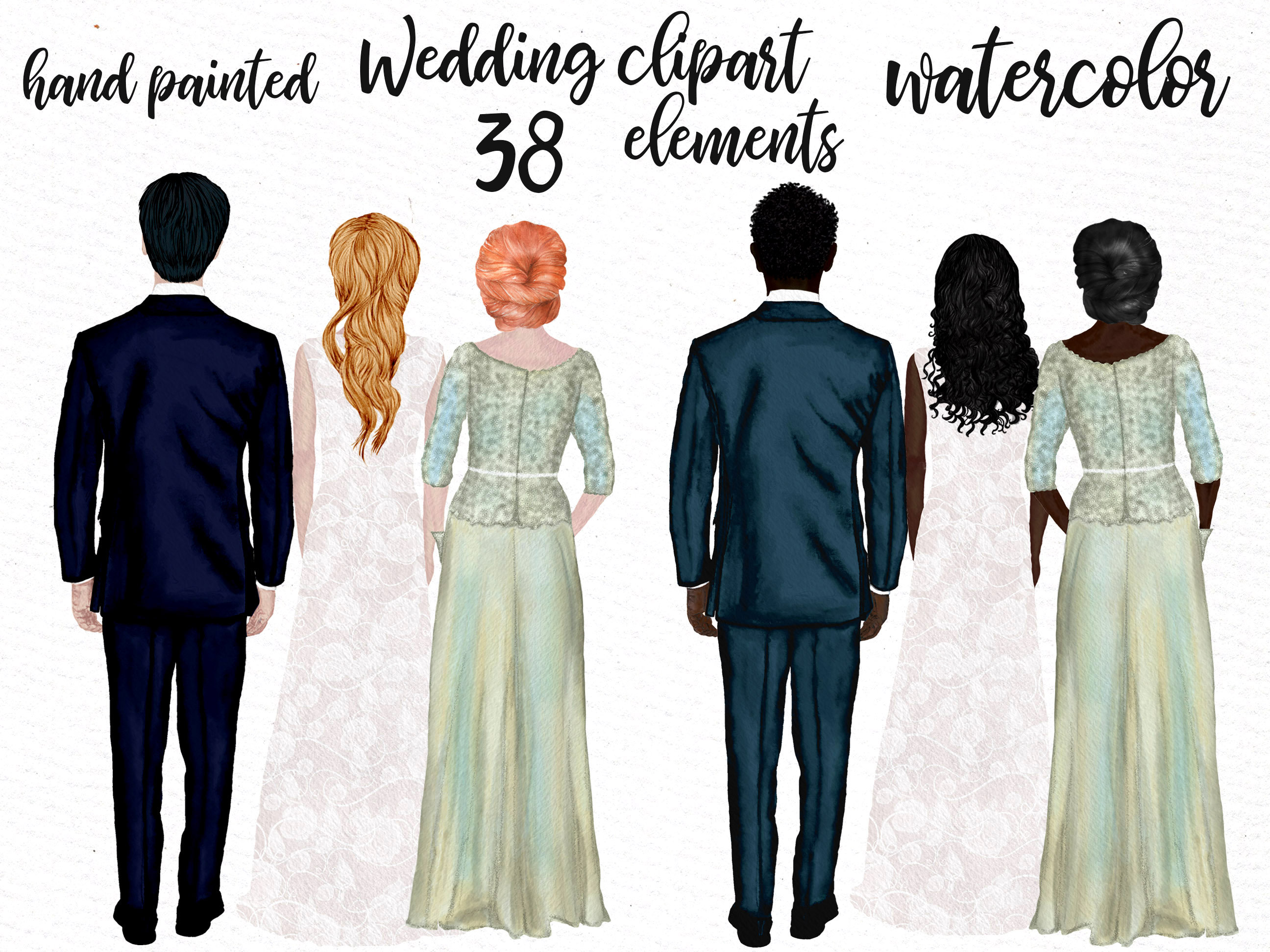 Wedding Clipart: bride Clipart Wedding Dress - Etsy