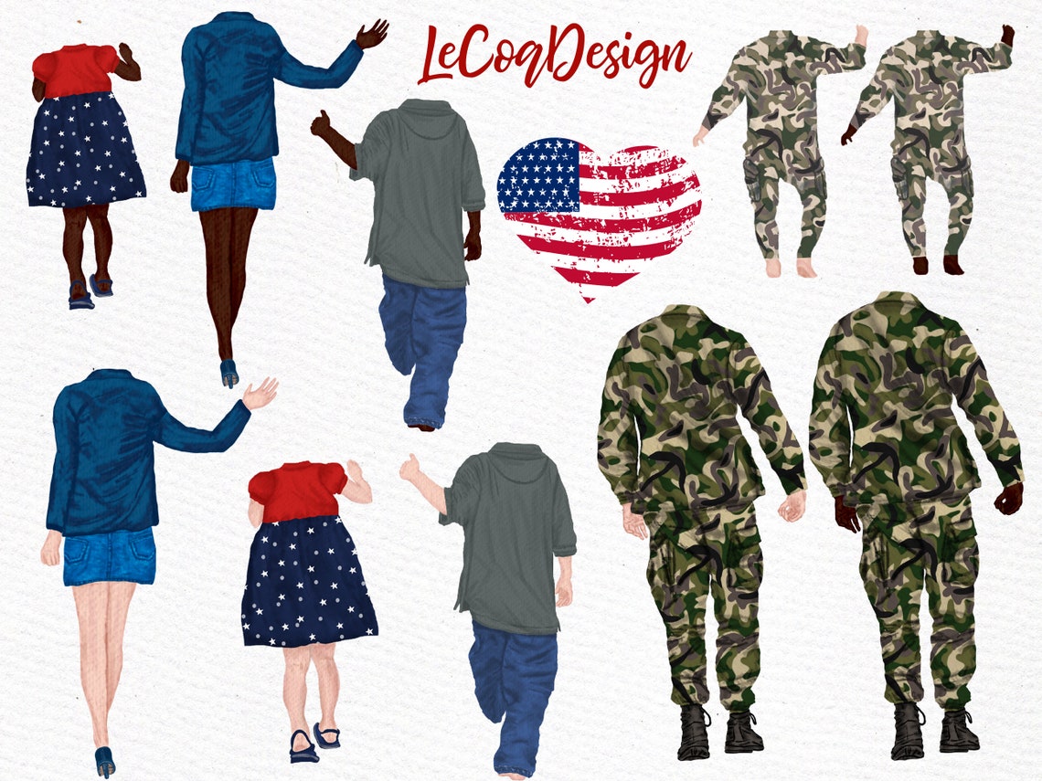 Family Clipart: army FAMILY Clipart Soldier | Etsy