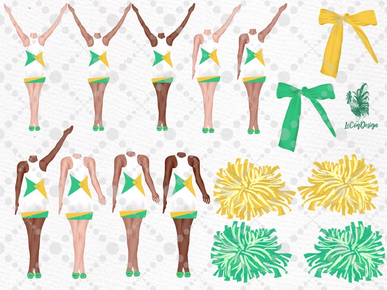 Cheerleaders Clipart: girls Clipart Watercolor - Etsy