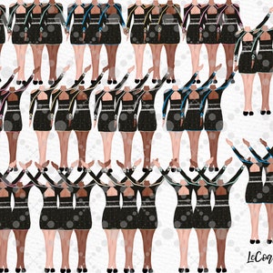 Cheerleaders Bundle Clipart: "girls Clipart" Watercolor Girls Best ...