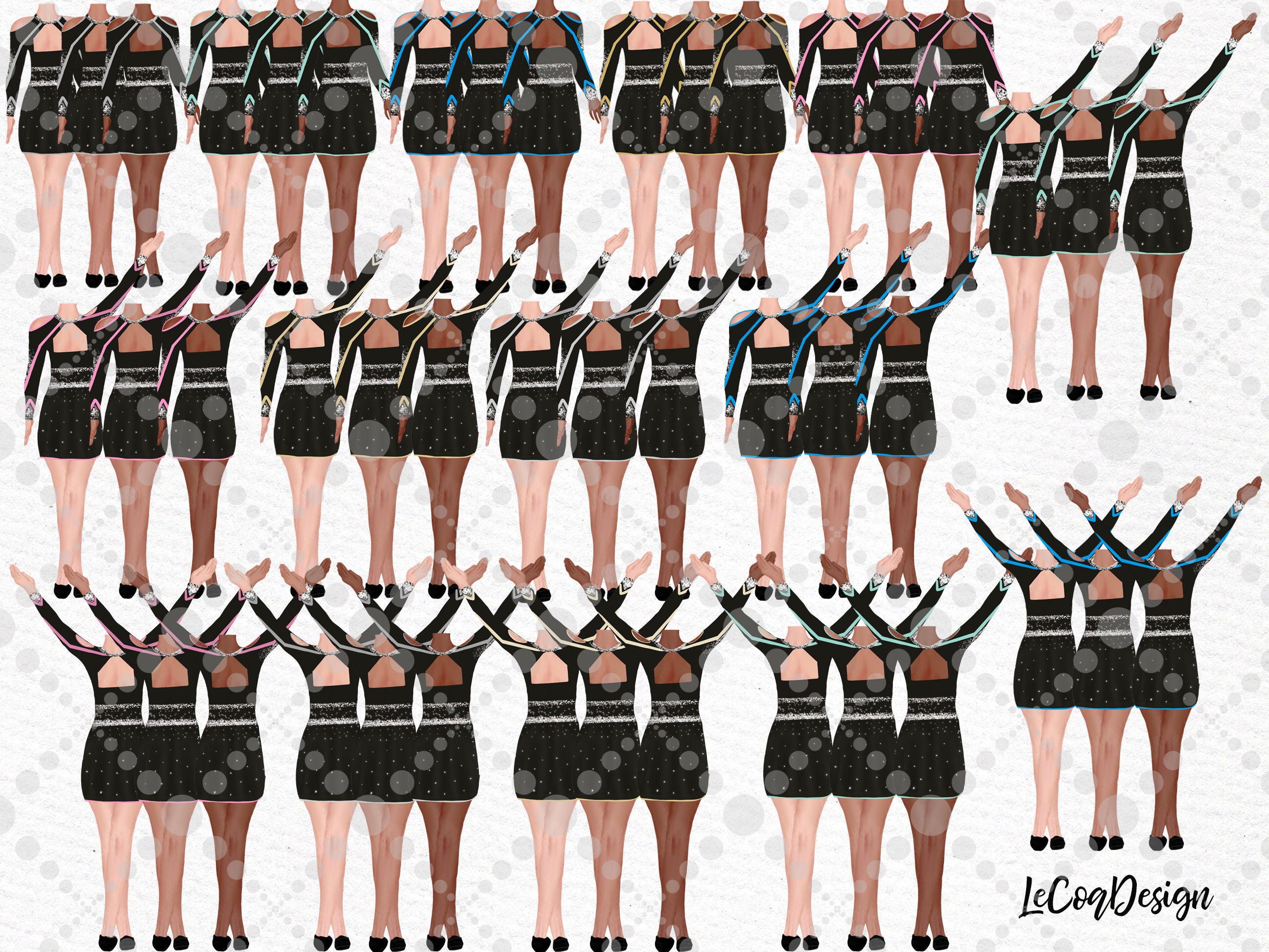 Cheerleaders Bundle Clipart: girls Clipart - Etsy