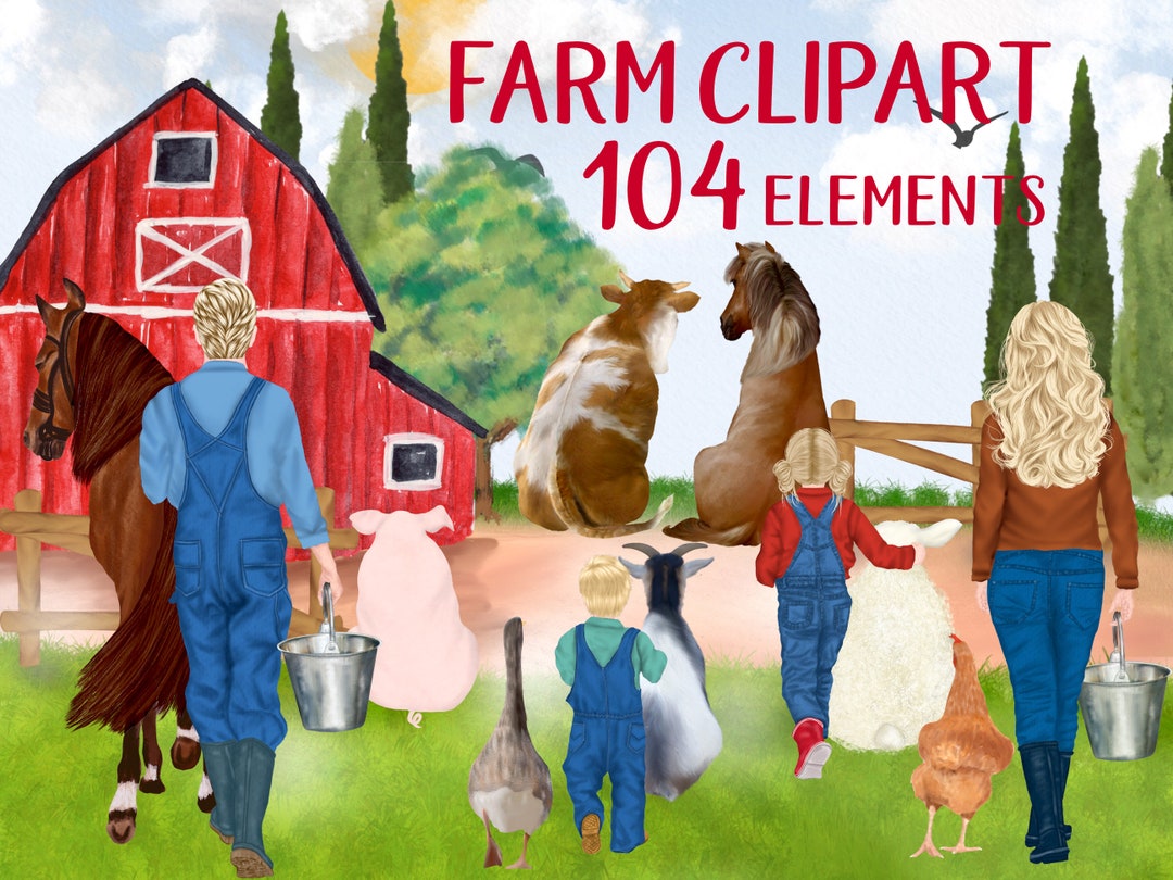 Farm Family Clipart: "farm ANIMALS Clipart" Farm Life Clipart Parents ...