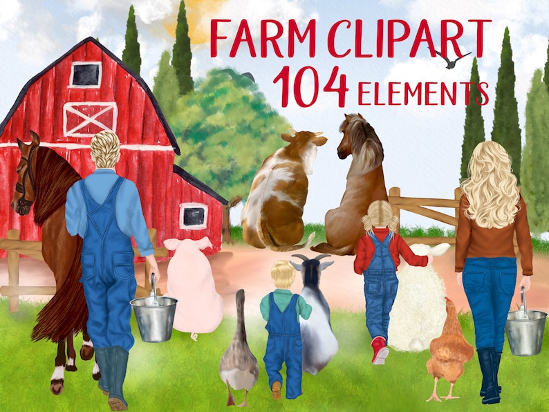 Farm Family Clipart: "farm ANIMALS Clipart" Farm Life Clipart Parents ...