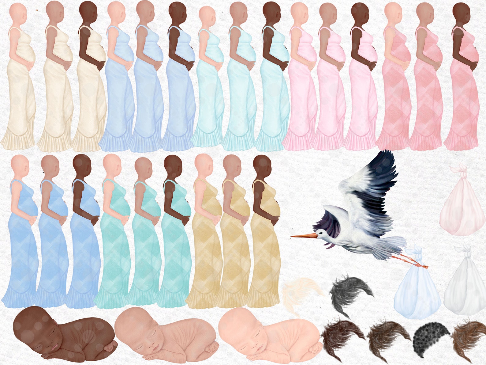 Pregnancy Clipart: "pregnant WOMAN Clipart" Pregnant Girl Clipart Stork ...