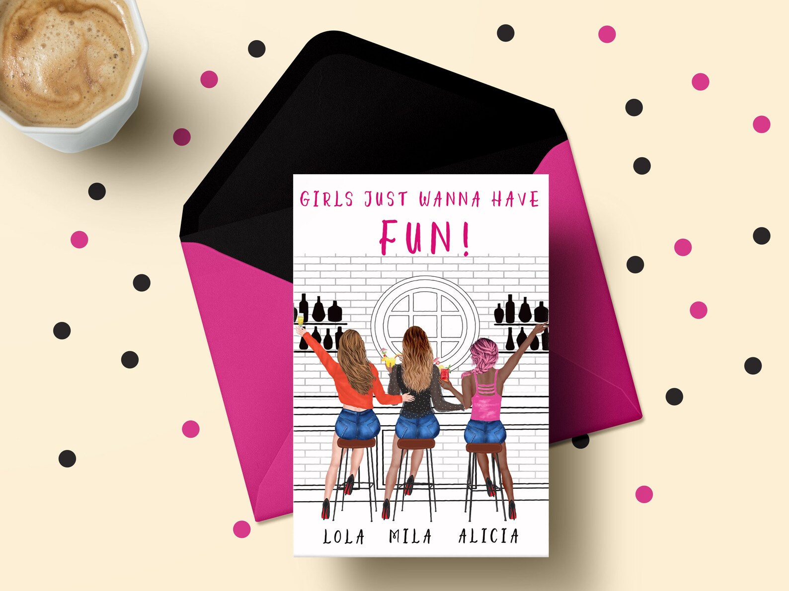 Girls in Cocktail Bar Clipart: girls Clipart Bar - Etsy