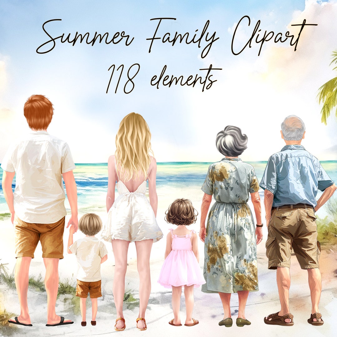 Summer Family Clipart Bundle: Beach Vacation PNG (118 Files) - Etsy