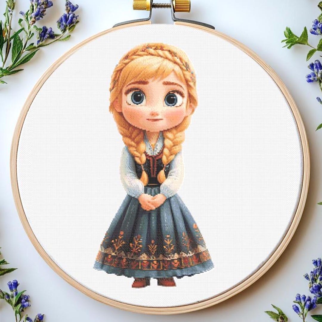 Anna 'frozen' Cross Stitch Pattern: Princess Embroidery (PDF Pattern ...