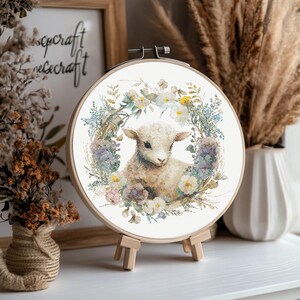 Lamb Cross Stitch Pattern Pdf: "cute EASTER Lamb" Easter Cross Stitch ...