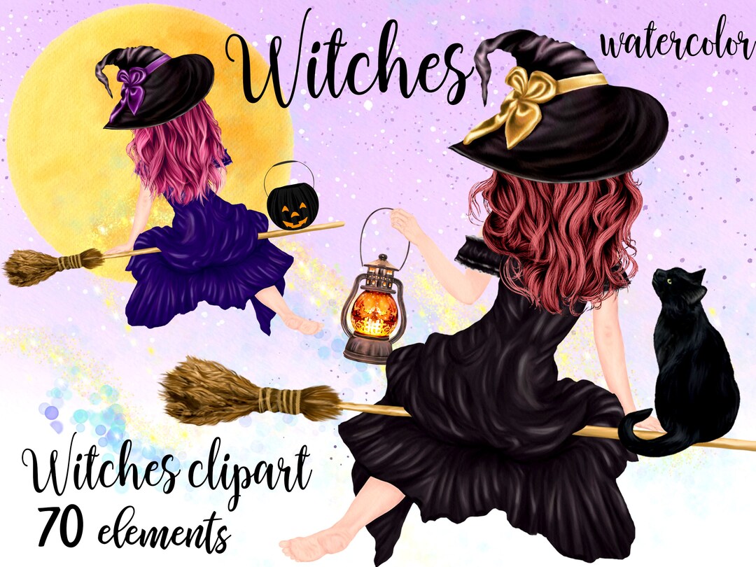Halloween Clipart: "witches Clipart" Flying Witches Witches on the ...