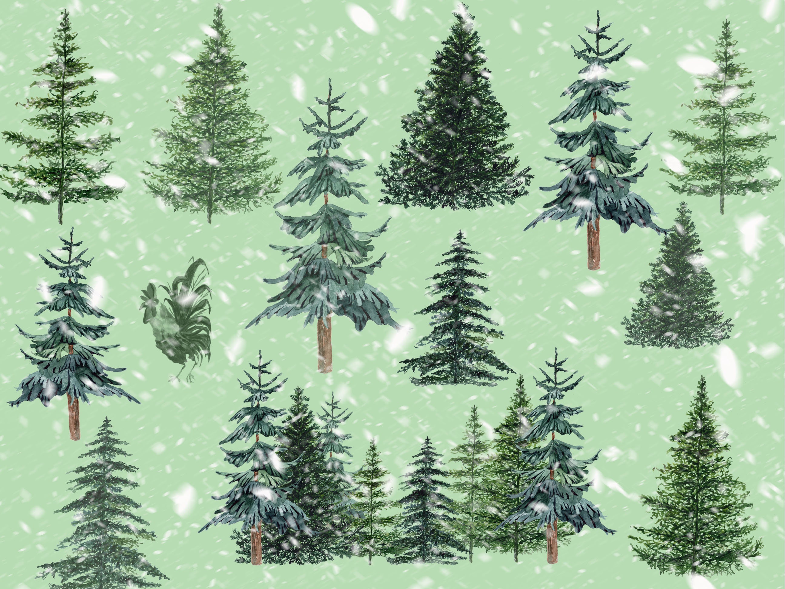 Conifers Trees Clipart: "forest Clipart" Pine Trees Christmas Tree ...