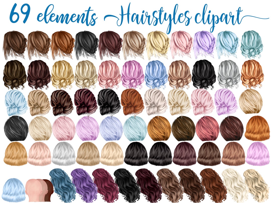 Hairstyles Clipart: "girls Clipart" Custom Hairstyles Short Hair Girls ...