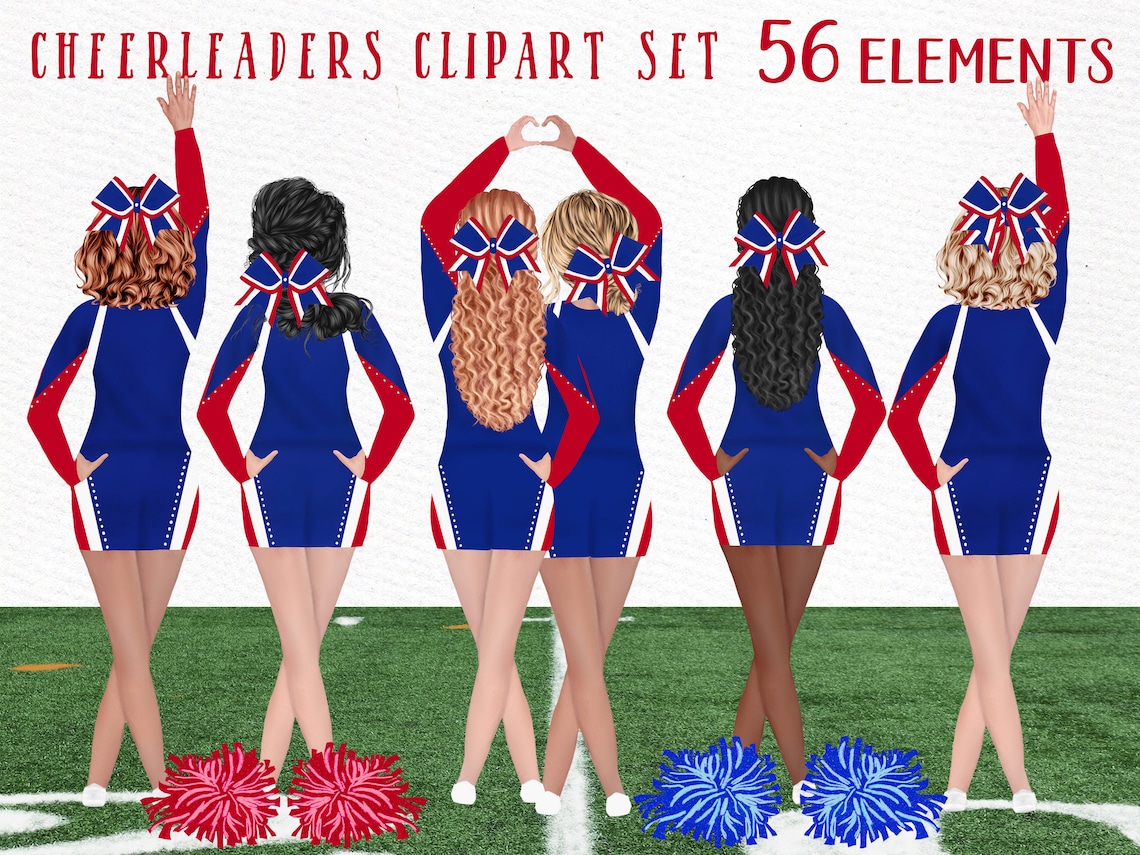 Cheerleaders Bundle Clipart: girls Clipart - Etsy