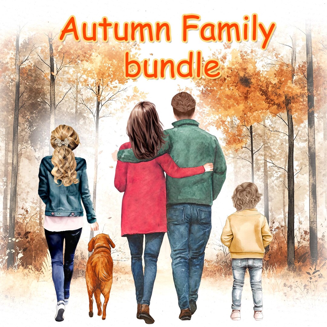 Family Clipart Bundle: "autumn FAMILY Clipart" Fall Clipart Hello Fall ...