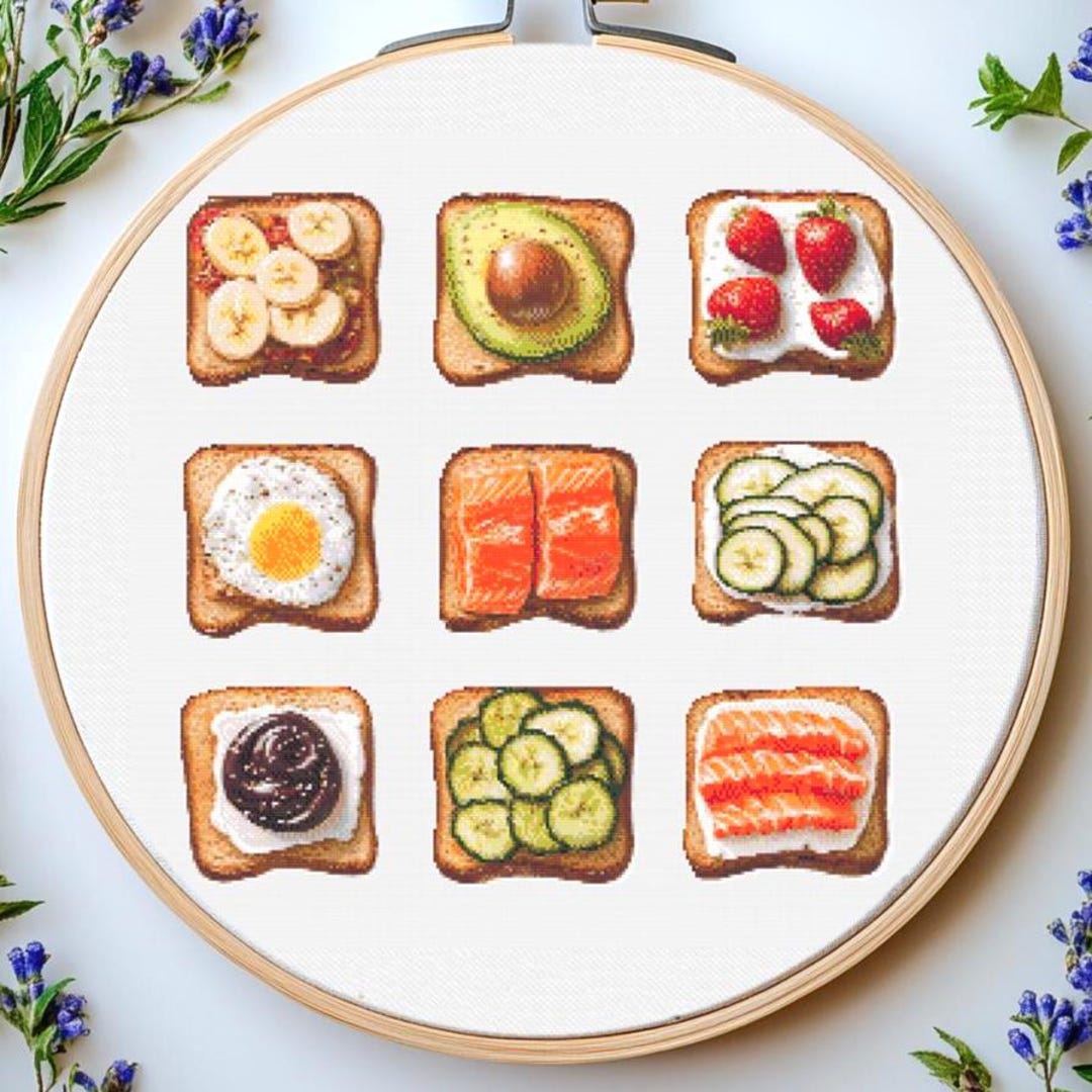 Toast Cross Stitch Pattern Pdf: "food CROSS Stitch" Breakfast Cross ...