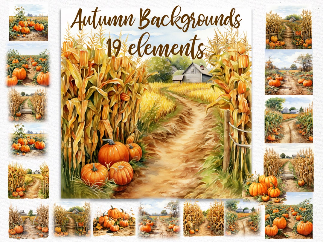 Autumn Landscapes Clipart: "fall Backgrounds" Pumpkin Patch Png ...
