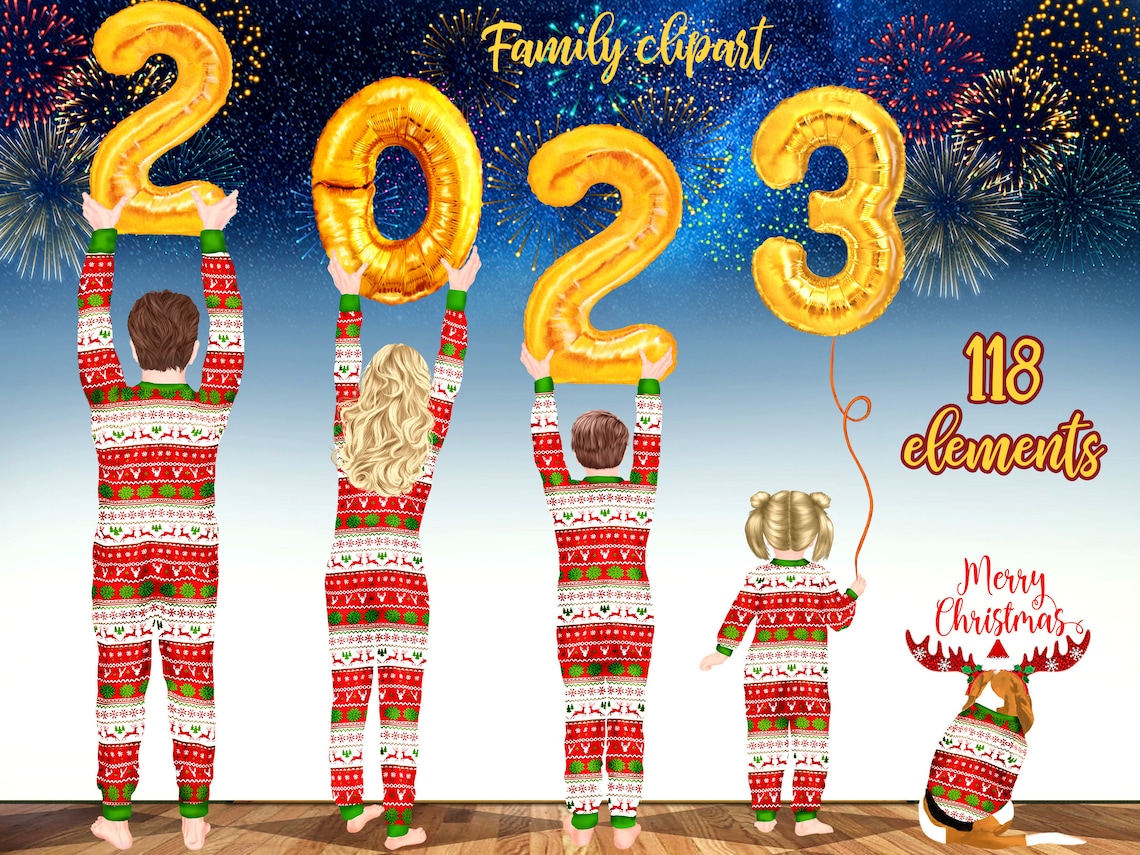Christmas Family Clipart: family Clipart Matching - Etsy