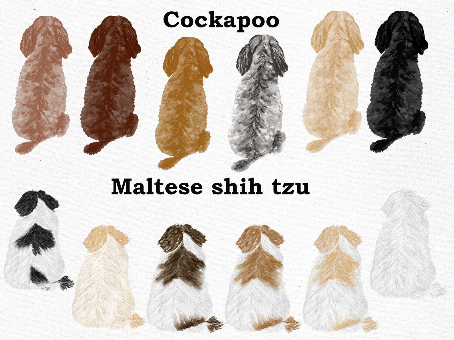 Dog Clipart: "watercolor Dogs" Cross Dog Breeds Pet Clipart Puppies ...