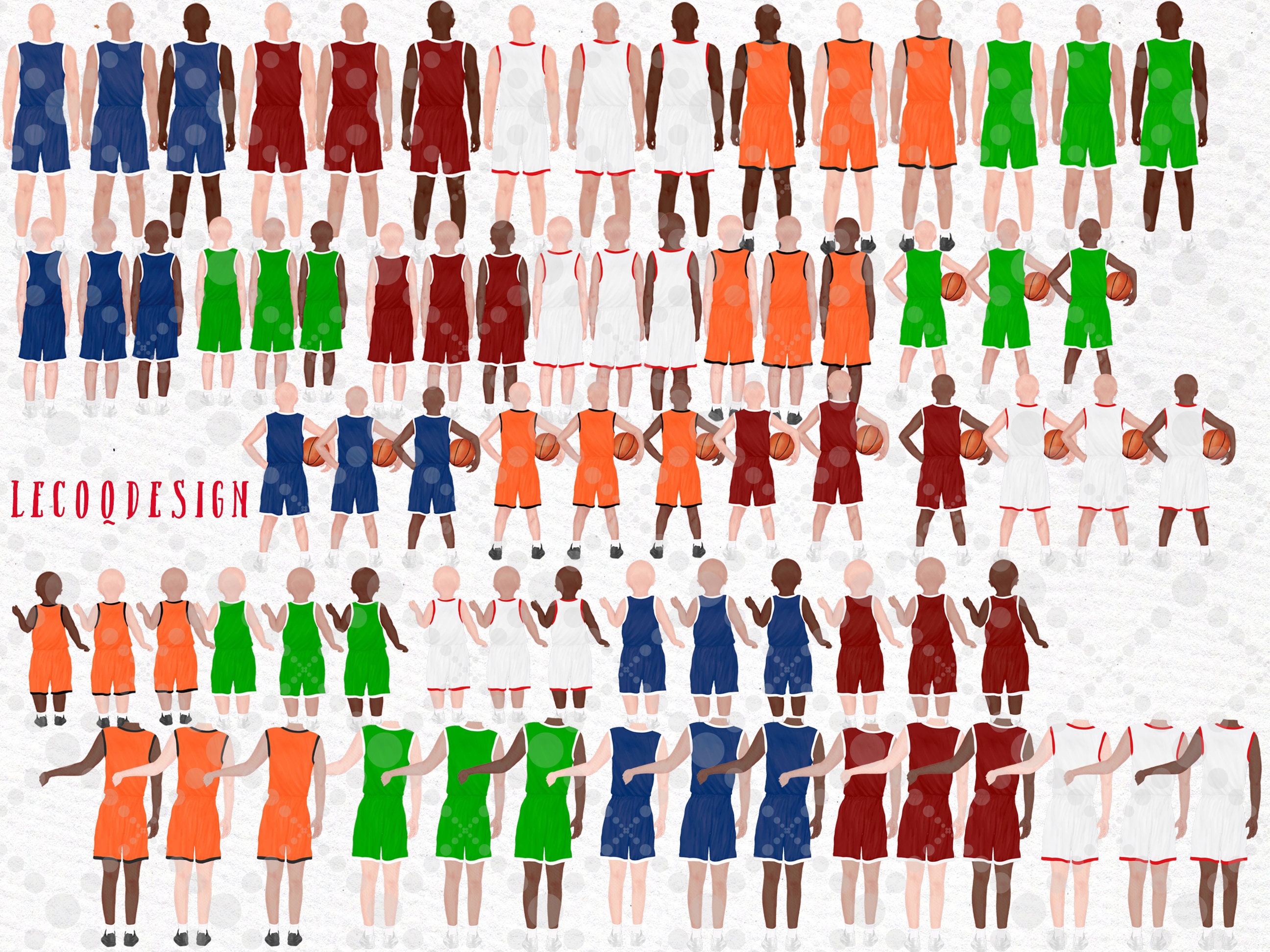 Basketball Family Clipart: basketball Clipart | Etsy