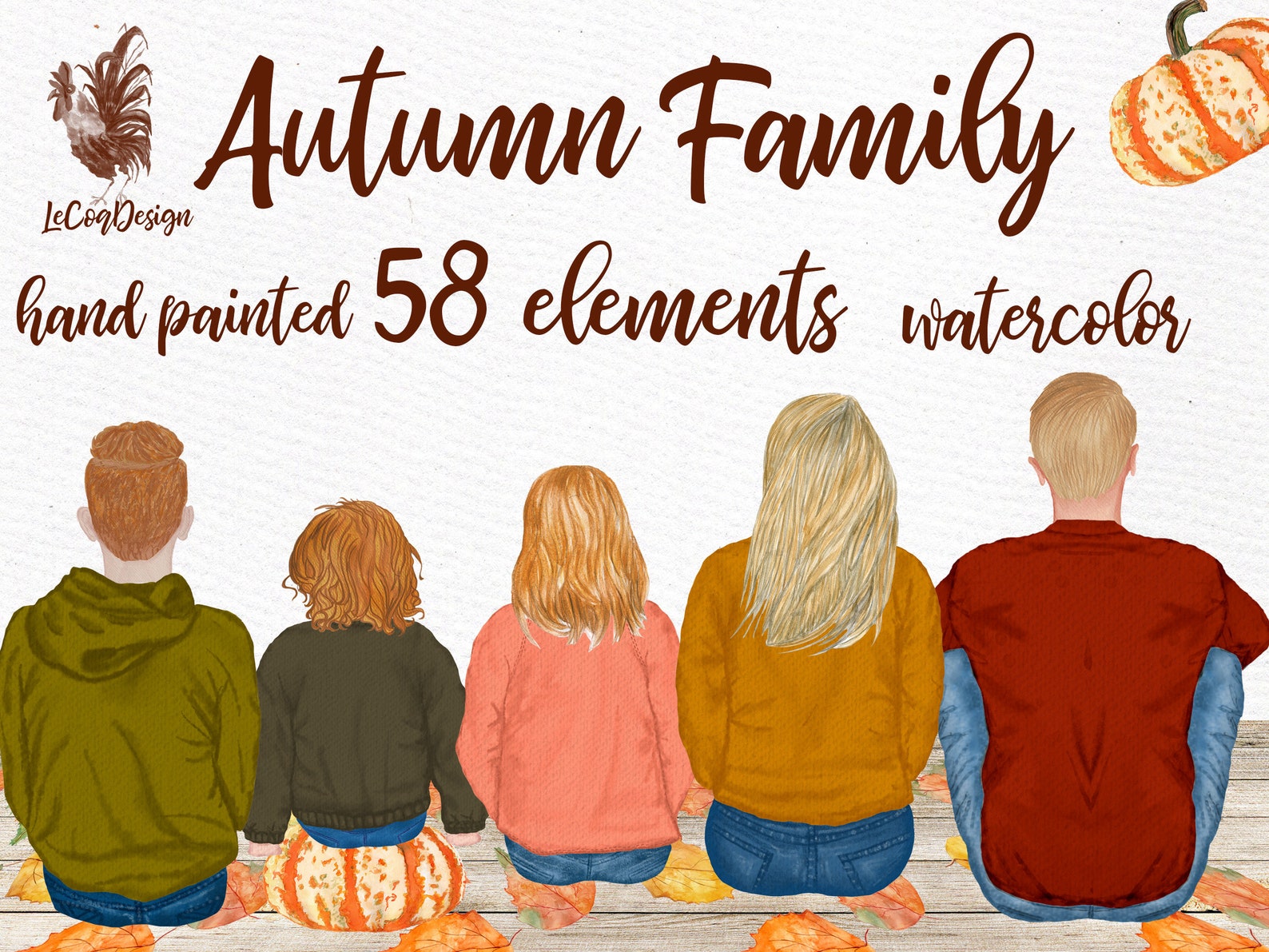 Autumn Clipart: family Clipart Autumn Family - Etsy