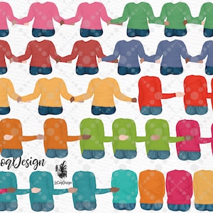 Autumn Best Friends Clipart: "girls SITTING Clipart" Bff Clipart Mug ...