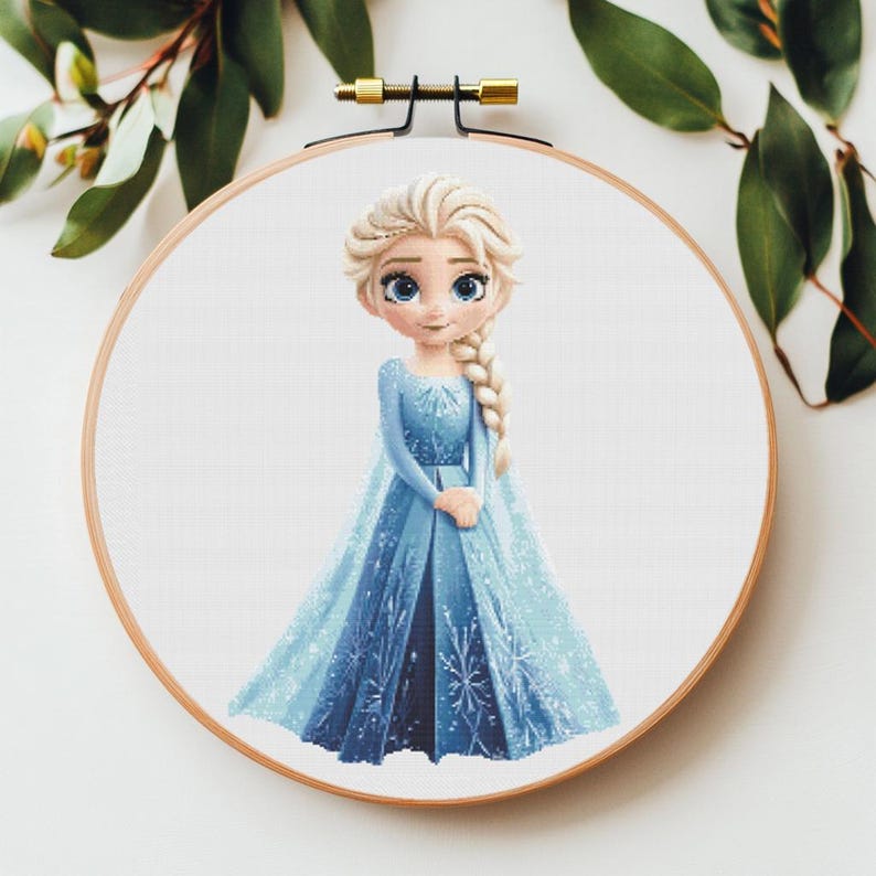 Patrón de punto de cruz de Elsa: Bordado de la Princesa Frozen (PDF ...
