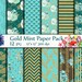 Gold Mint Digital Papers: floral DIGITAL Paper Gold Patterns Floral ...
