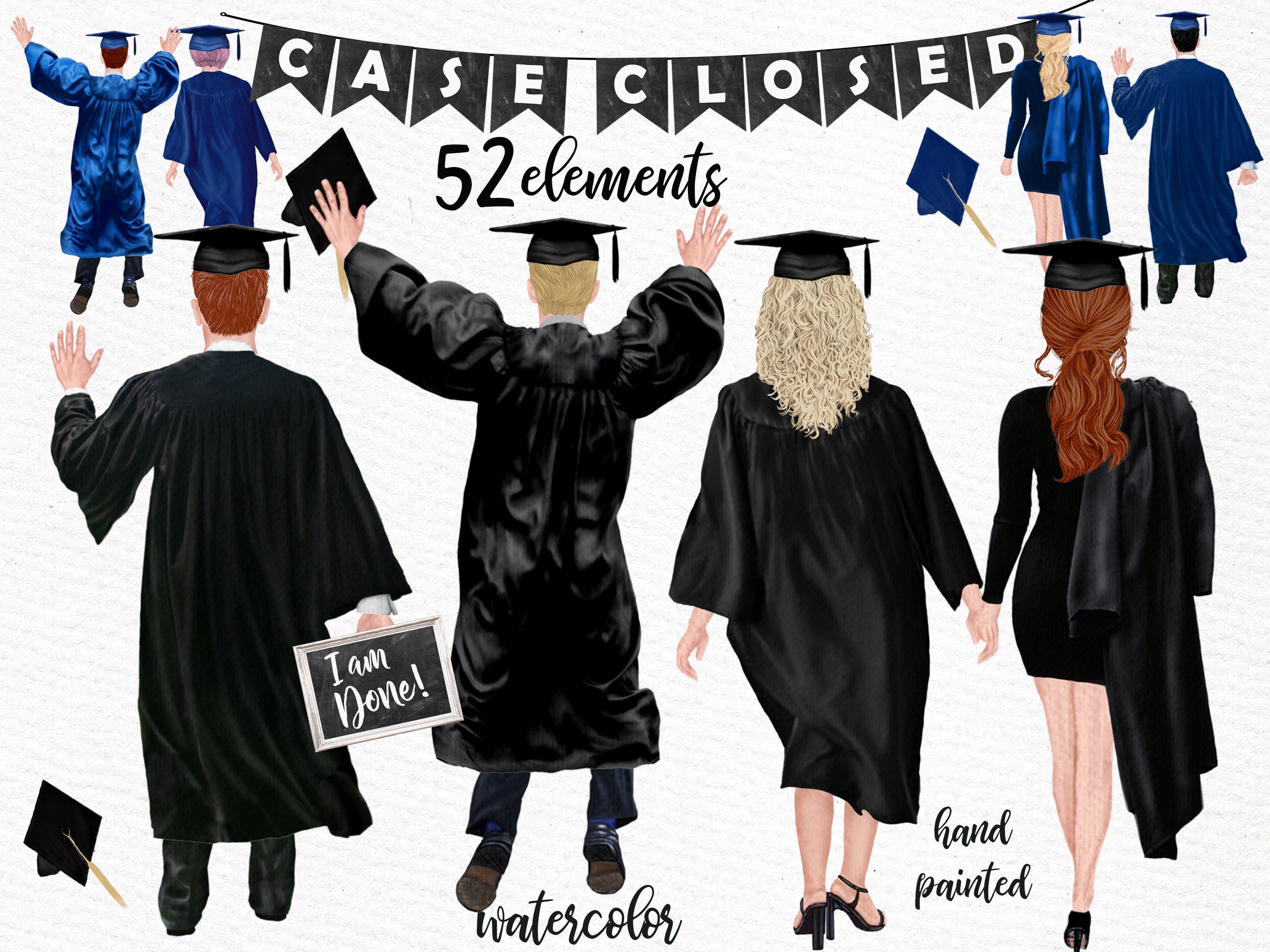 Graduation Clipart: GRADUATING STUDENTS Graduate | Etsy