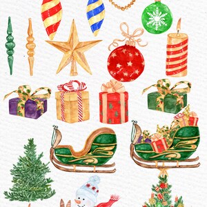 Watercolor Christmas Clipart: "christmas Clipart" Season Winter Clipart ...
