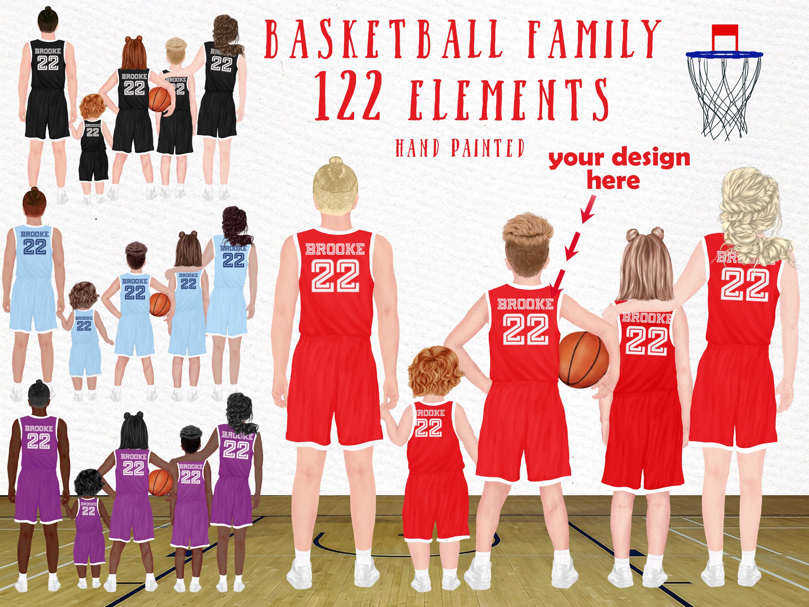 Clip Art Art & Collectibles Basketball clipart scrapbooking Sublimation ...