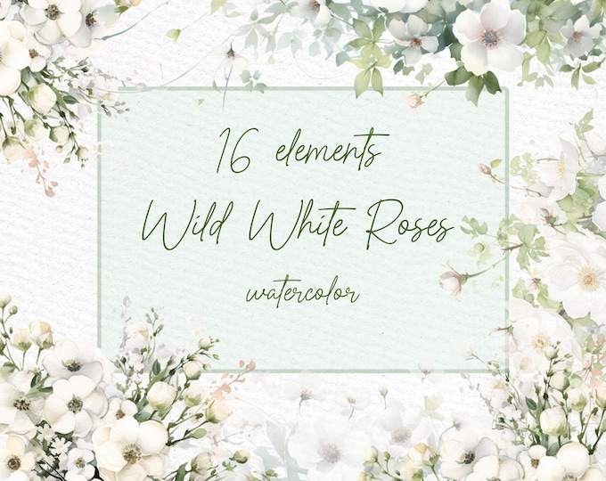 Boho Roses Frame Clipart, Watercolor White Floral Borders Png, Wedding ...