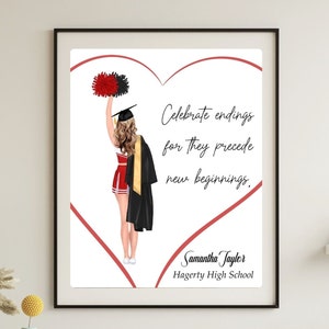 Personalized Cheerleader Graduation Illustration: "custom Cheerleader ...