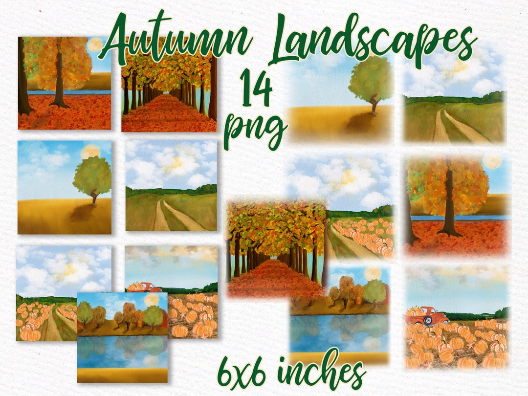 Autumn Landscapes Clipart: "fall Landscapes" Thanksgiving Backdrop ...