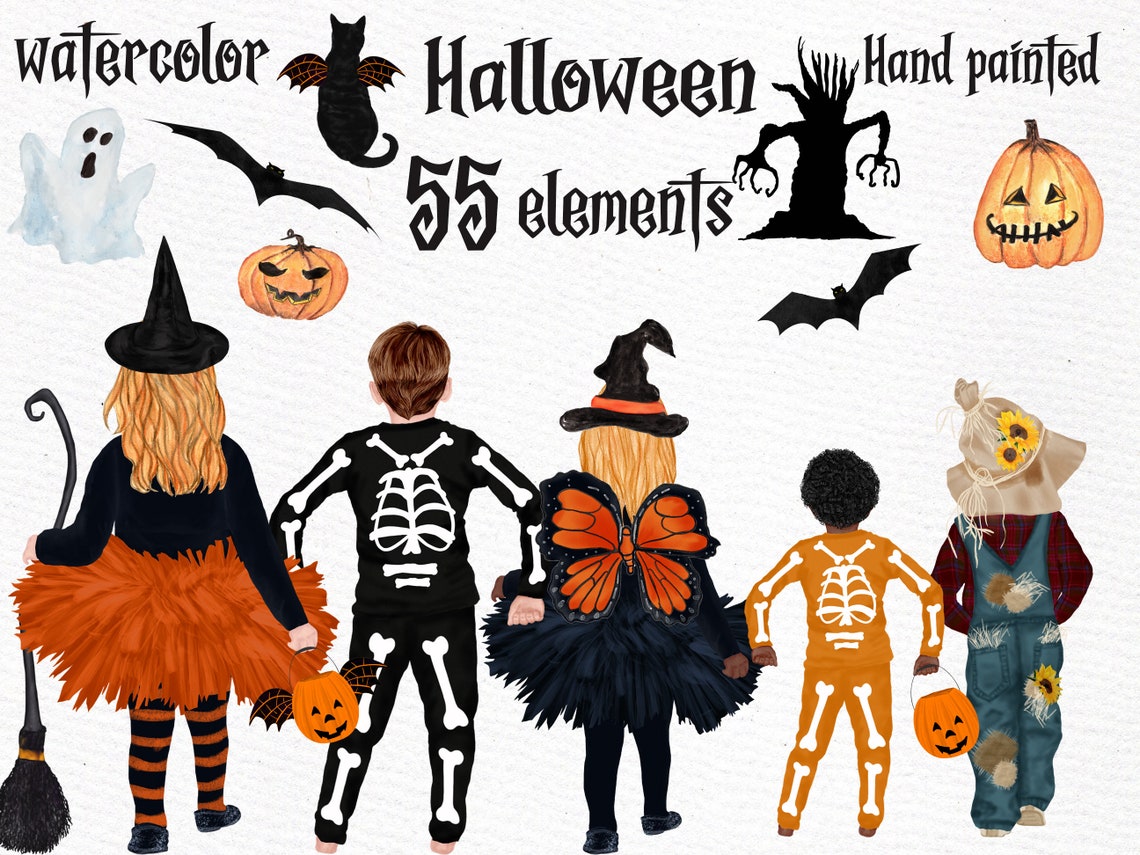 Halloween Clipart: kids Halloween Kids in Costumes | Etsy